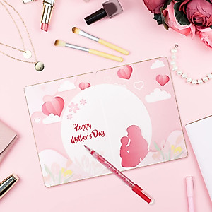 HOWAF Mother's Day Greeting Card, Best Mum Ever Wooden Card for Mother's Birthday Gift, Real Bamboo Heart Printed Greeting Cards for Happy Mother's Day Celebration, Wooden Greeting Card To My Mum