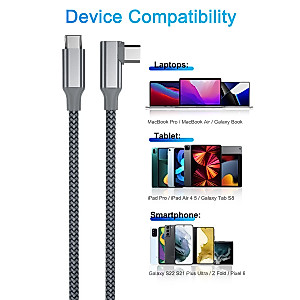 Elebase USB C to C 100W Charging Cable 10FT with USB-A Adapter,Type-C PD Fast Charger Cord for Car iPhone 16 15 Pro Max Plus,Airpods 4th,MacBook Mac,iPad 10 10th Air 4 5 6,Galaxy S24 S23,Right-Angled