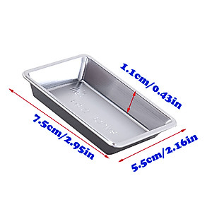 MGGi 100 Pack Rectangle Sauce Dishes, Mini Disposable Dipping Dessert Plates Sauce Dishes, Soup Plate Soy Sauce Dishes Seasoning Dish Appetizer Plates for Home Restaurant - Silver