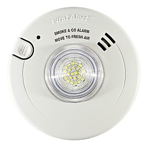 First Alert BRK 7030BSL Hardwired Hearing Impaired Combination Alarm with Led Strobe Light, White