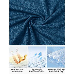 MAGCOMSEN Women's Shirts Long Sleeve 1/4 Zip UPF50+ Sun Protection Quick Dry Hiking Workout Athletic Shirt Dark Blue M