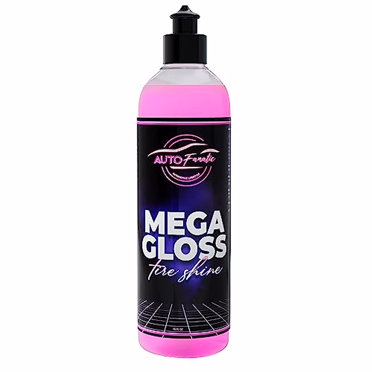 AUTO FANATIC Mega Gloss Tire Shine 16oz - Extra Glossy Car Tire Shine That Works on Rubber, Vinyl & Plastic - Long Lasting Tire Shine Gel That Provides UV Protection and Ultimate Tire Polish Look