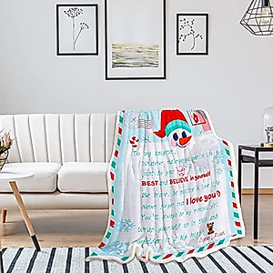 PAMAID Air Mail Blanket, Personalized Sherpa Fleece Blanket to My Daughter Letter Printed Quilts, Throw Blanket Positive Energy Caring Gift from Mom and Dad (Snowman)