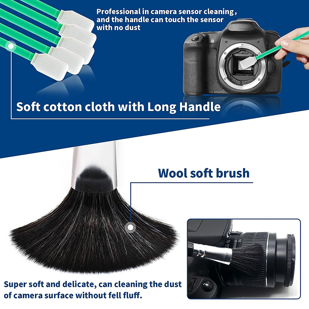 Aispour Camera Lens Cleaning Kit, 10-in-1 Camera Cleaning Kit, Camera Lens Cleaner and Camera Accessories, Includes Lens Cleaning Kit/Lens Cleaner/Lens Cleaning Pen/Soft Brush