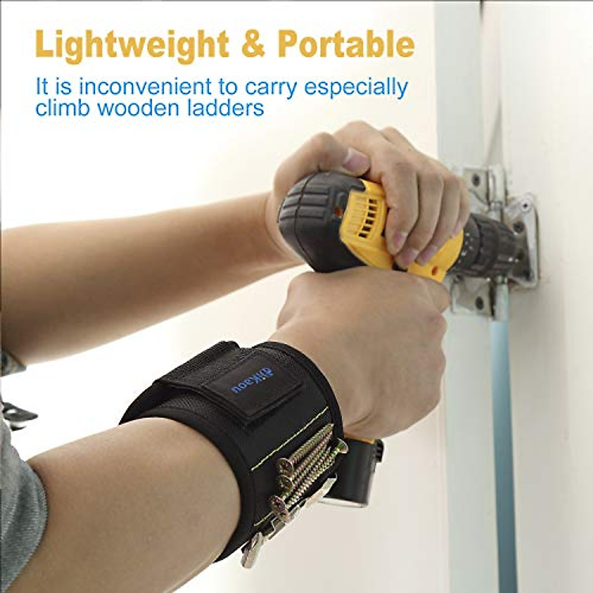 Magnetic Wristband with 20 Strong Magnets for Holding Screws Nails Drill Bits, Father's Day Gifts for Dad, Gadgets Tools, Gifts for Men,Husband, Boyfriend and DIY Handyman