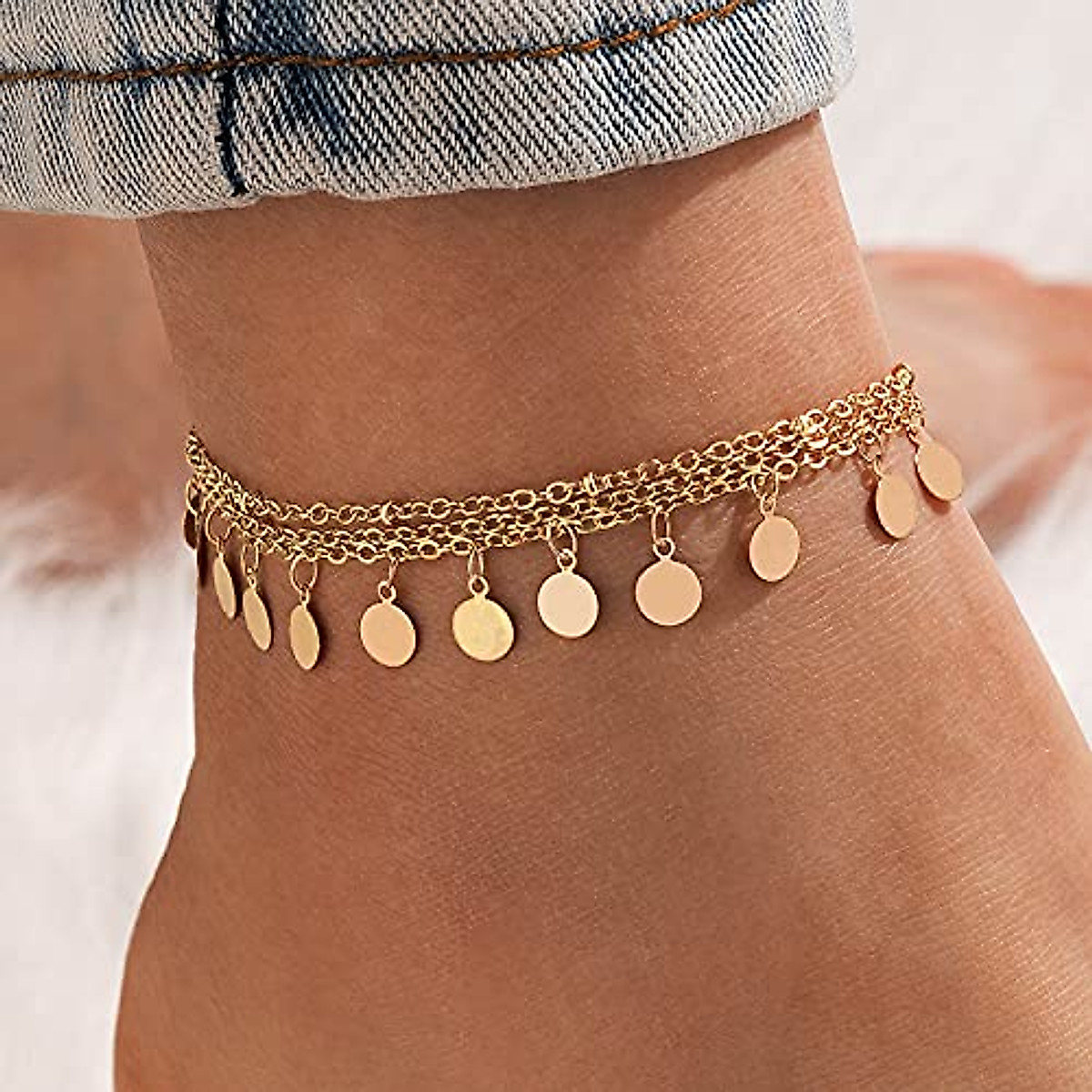 BSWAJIOJIO Mens Digital Sports Watch Beach Women's Bohemian Alloy Bracelet Accessory Dangle Earrings Set (Gold, One Size)