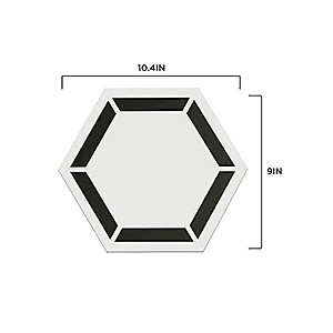 FloorPops 9" x 10.4" Coltrane Peel & Stick Hexagon Vinyl Floor Tiles (10 Tiles), (4.5 sqft/Carton), Off-White