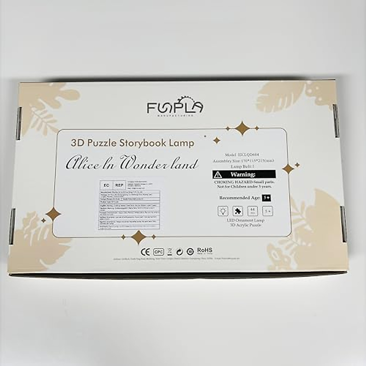 FUNPOLA Alice in Wonderland 3D Puzzle Nightlight – DIY 3D LED Book Lamp – 3D Wood Puzzles Décor Lamp for Kids and Adults