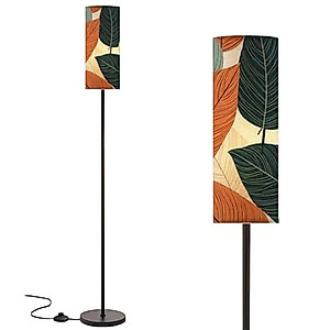 RZNTJHUINA Modern Standing Lamps Vintage Rustic Minimalist Floor Lamp Metal Pole Lamp with Linen Lampshade for Bedroom Living Room Office Nursery Reading Beach House Decor Foot Switch