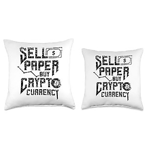 Millionaire Moon Bitcoin Coin Currency Cryptocurrency Cryptos Blockchain Throw Pillow, 18x18, Multicolor