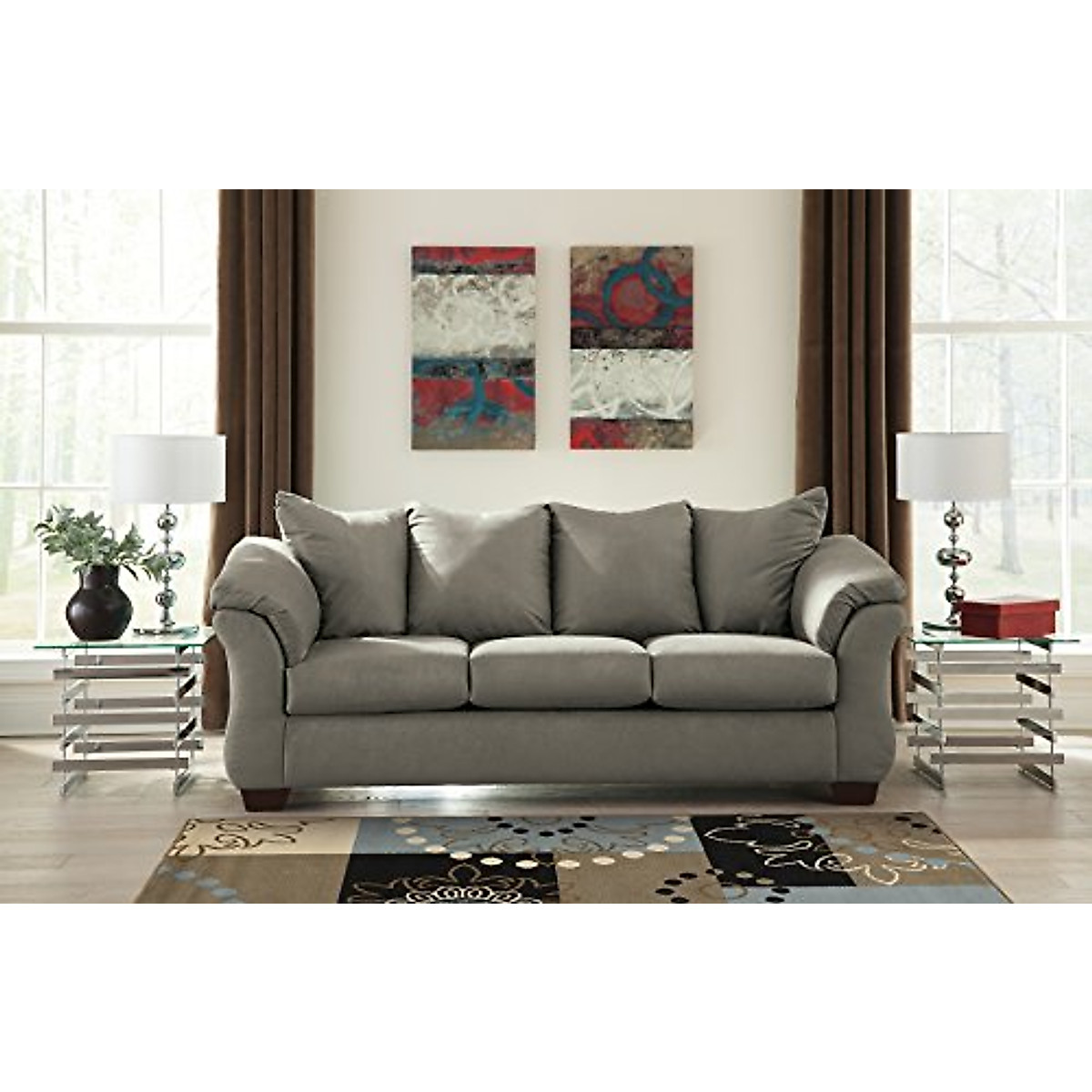 Signature Design by Ashley Darcy Casual Plush Sofa, Grayish Brown