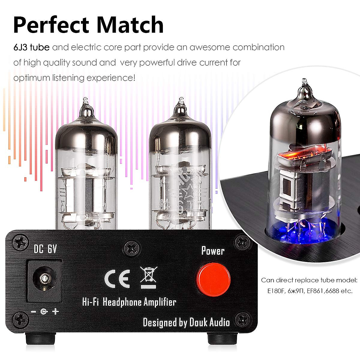 Nobsound NS-08E Vacuum Tube Headphone Amplifier Hi-Fi Valve Headphone Amp Stereo Audio Preamplifier
