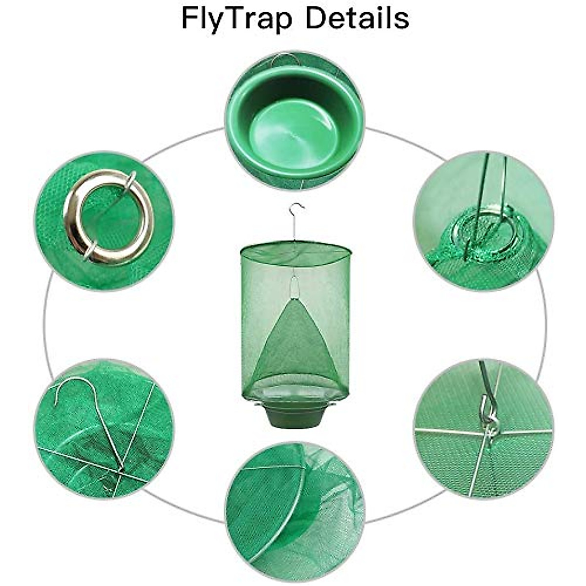 Ckyuna 8 Pack Fly Trap Garden Ranch Orchard Trap,Ranch Fly Trap Flay Catcher, The Most Effective Trap Ever Made with Pots Flay Catcher New Fly Red Drosophila