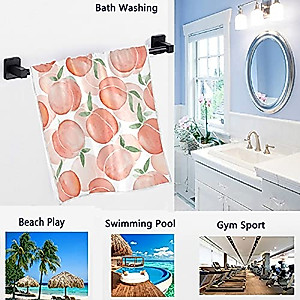 Naanle Sweet Pink Peaches Soft Highly Absorbent Guest Home Decor Hand Towels Multipurpose for Bathroom, Hotel, Gym and Spa (16 x 30 Inches)