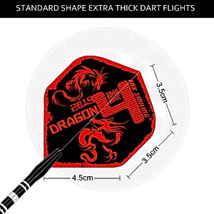 FOX SMILING Dart Flights Accessories Set, 120PCS(20 Designs) Standard Shape Durable PET Replacement Skull Dart Feather Tail Wing 120 Micron for Steel Tip Dart and Soft Tip Darts (120PCS)