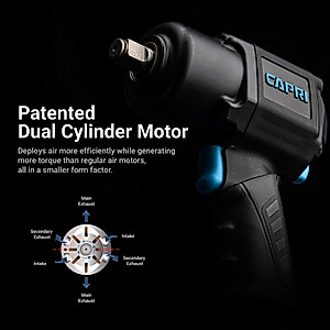 Capri Tools 1/2 in. Twin Power Air Impact Wrench, 1000 ft. lbs. (CP35205)