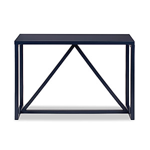 Kate and Laurel Kaya Two-Toned Wood Console Table, White Top with Walnut Brown Base