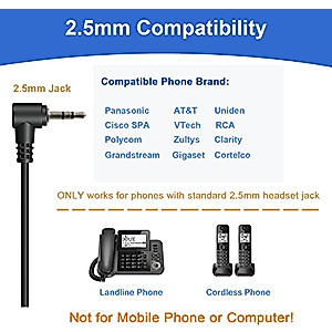 Callez 3.5mm Female to 2.5mm Male Headphone Adapter Cable Connector, Suit for Smartphone Headset Convert to 2.5mm Jack Work for Telephone and Cordless Phones with 2.5mm Headset Jack