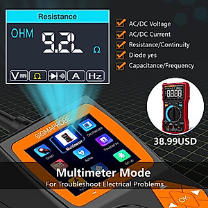 VXDAS Power Circuit Tester Probe Kit, SIGMAPROBE Automotive Breaker Finder Intelligent 9-30V AC/DC Current Resistance Circuit Multimeter Tester Fuel Injector Relay Testing with Oscilloscope Mode
