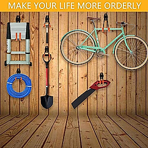 Intpro 12pack Steel Garage Storage Utility Double Hooks Organizer Heavy Duty Wall Mount Tool Holder for Organizing Power Tools Ladders Bulk Items