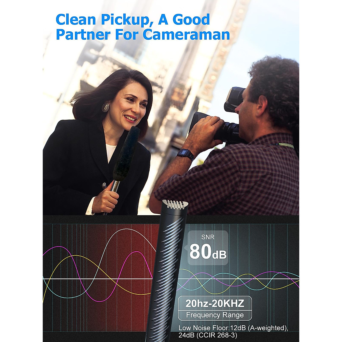 SYNCO XLR Shotgun Microphone, Shotgun Mic D2 Hyper Cardioid Directional Condenser Mic with XLR Connector, Video/Audio Recording for Camcorders, Shotgun-Microphone-XLR-Condenser-Mic