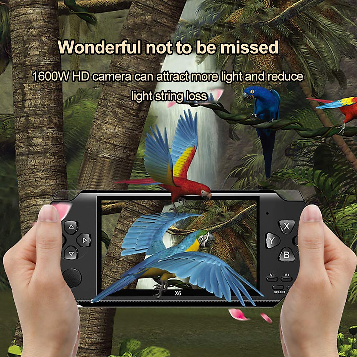 DesirePath Handheld Game Console, Portable Video Game Console, 8GB 4 inch Screen 10000 Classic Games Handheld Video Game Player Support Multiple Game formats, Black