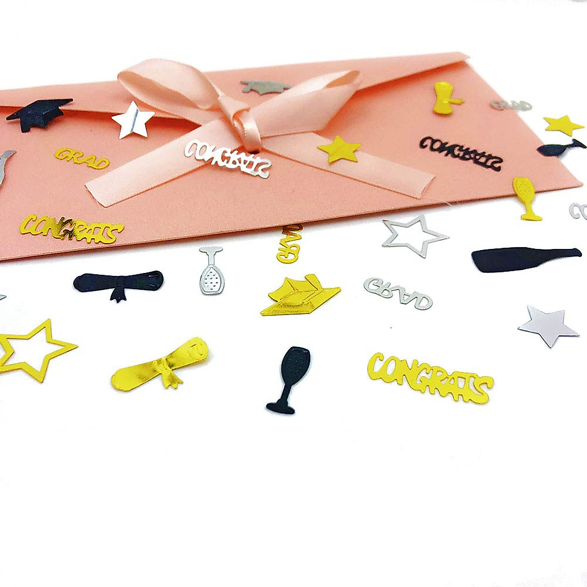 Werich Graduation Confetti 2024 | Glitter Confetti Sprinkles for Party Table Scatters Decoration | Graduation Party Decoration for Home, College, Senior, High School Prom | Metallic Foil