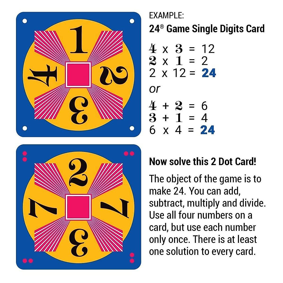 24 Game Two Pack: Includes 48 Single Digit Cards and 48 Double Digit Cards and Exclusive Tips Sheet!