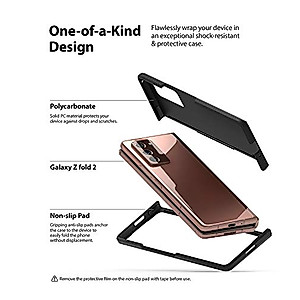 Ringke Slim Compatible with Samsung Galaxy Z Fold 2 Case, Hard Solid PC Back Lightweight Shockproof Full Protective Cover for Z Fold2 - Black