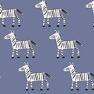 Lambs & Ivy Signature Zebra Blue Organic Cotton Breathable Fitted Crib Sheet