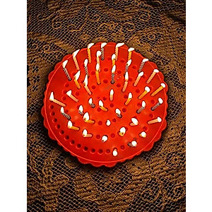 Birthday Candle Board, Birthday Candle Holder, Celebration Board - A Clean and Germ-Free Way to Celebrate with Birthday Candles, Red Orange