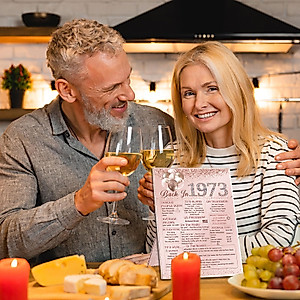 Vlipoeasn Pink 51st Birthday Anniversary Table Decoration 1973 Poster for Women, Rose Gold Back in 1973 Table Sign with Stand, 51 Year Old Birthday Party Centerpieces Gift Supplies