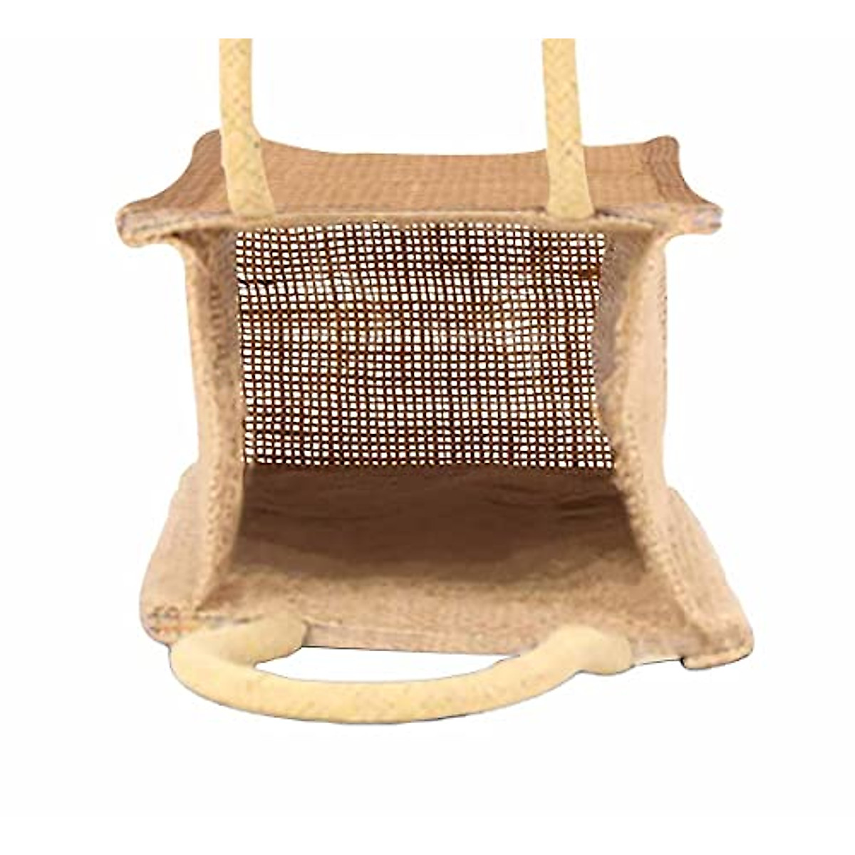 BANNER BUZZ MAKE IT VISIBLE BannerBuzz Jute Wine Bag Made of 100% Biodegradable Jute Material (4” W X 15” H X 4” B, Natural Brown Color)