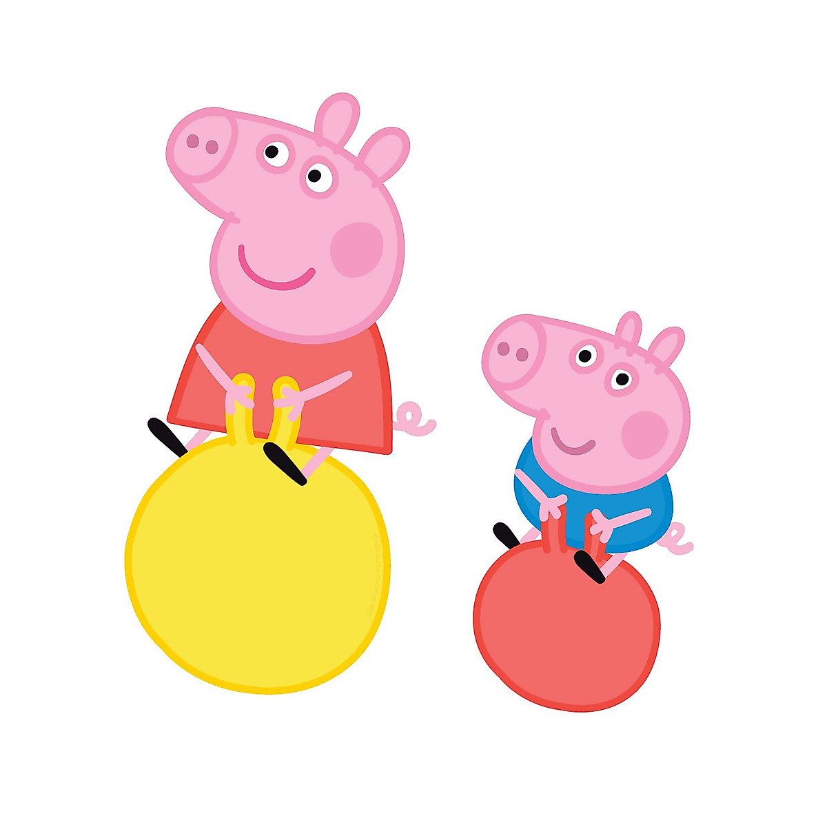 Stickerscape Peppa Pig and George on Space Hoppers Wall Stickers (Large Size) | Official Peppa Pig Wall Stickers Range, L (002309L)
