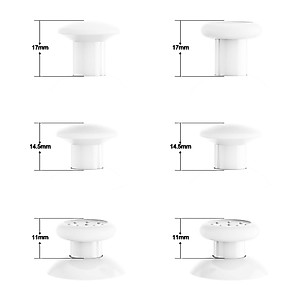 eXtremeRate ThumbsGear Interchangeable Thumbstick for Xbox Controller - Improve Comfort - White 3 Height Domed & Concave Grips Ergonomic Adjustable Joystick for Xbox Seires X/S, for Xbox One S/X/Elite