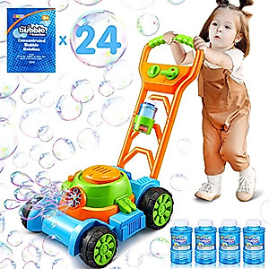 Sloosh Bubble Lawn Mower Toddler Toys - Kids Toys Bubble Machine Summer Outdoor Toys Games, Automatic Bubble Mover Push Toy for Age 1 2 3 4 Year Old Preschool Baby Boys Girls Birthday Gifts (Blue)