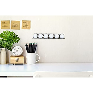 Deco Gables Designs Golf Ball Holder Display Rack Shelf Hanging Brushed Stainless Steel Wall Mount Durable Polished Solid Metal Home or Office with Mounting Hardware 12 Inches Wide Holds 6