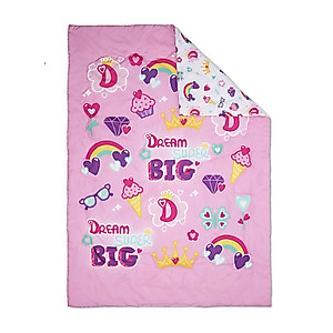 Love Diana "Dream Super Big" 4Piece Toddler Bedding Set, Pink
