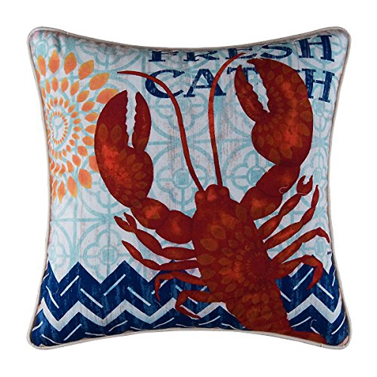 C&F Home Fresh Catch Coastal Lobster Decor Decoration Throw Pillow 18 Red