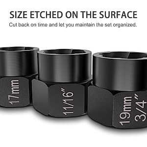 Eapele Bolt Extractor Set, Stripped Nut Remover Twist Sockets, Fit 3/8" Square Drive with Solid Storage Case (13pcs, Black)