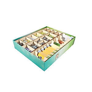 The Broken Token Ark Nova Compatible Game Organizer - Wood Storage Box with Multiple Trays for Cards, Bids, Players & More - Unofficial Wooden Game Organizer