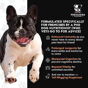 French Bulldog Optimized Mushroom Supplement for Dogs w/Turkey Tail Mushroom, Omega-3, Organic Turmeric – Mushroom Powder Super Food Topper for Dog Immune Support, Digestion, Allergies & Longevity