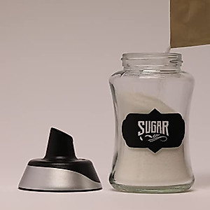 Ginger Ponds Stainless Steel Improved Design Upgraded Sugar or Creamer Dispenser & Shaker with Labels for Beverages and Cooking Cream Dispenser for Coffee Bar Accessories and Organizer