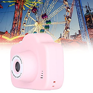 Mini Digital Camera, 1080p Kids Camera, 400mah Battery, Dual Front and Rear Cameras, 2.0 inch Full Color IPS Screen, for Kids Mini Educational Toy Camera (Pink)