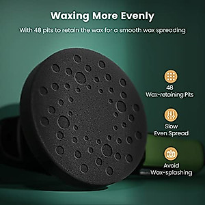 6 inch Buffing Pads, Ginour 5Pcs 6.3 Inch Face Polishing Pad for 6 Inch 150mm Backing Plate, Buffing Polishing Pads with Safe Step Edge for Car Buffer Polisher Compounding, Polishing and Waxing