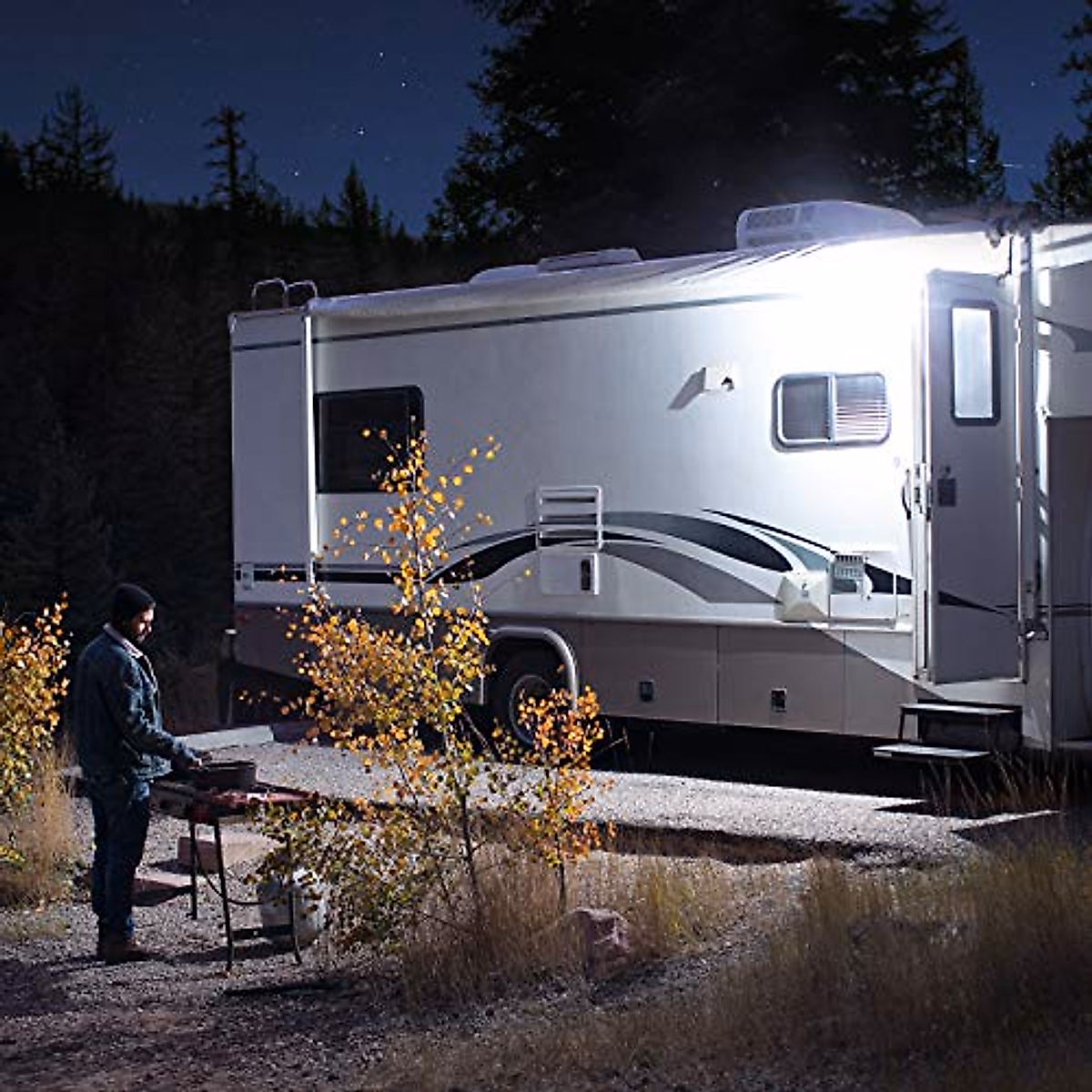 Lumitronics RV 12" LED Oval Outdoor Exterior Scare/Porch Light - Clear Lens (Black)