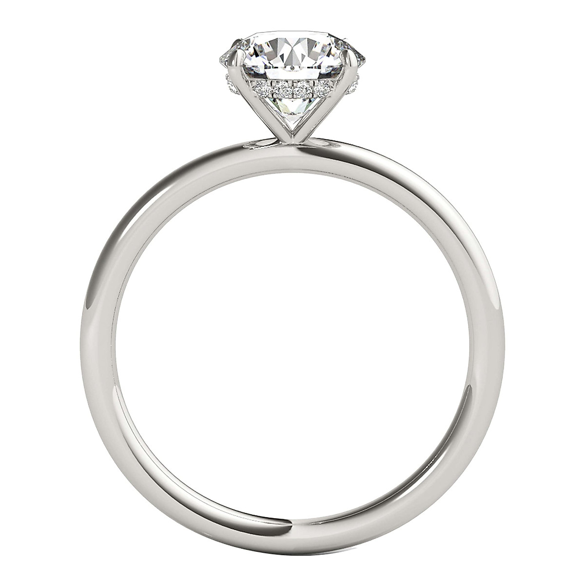 BRIGHTS COLLECTION 1/2 Carat Lab Grown Diamond Solitaire Engagement Rings For Women In 10K White Gold In Ring Size 6.5