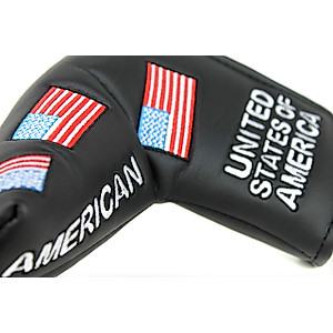 CNC GOLF USA FLAG Black Putter Cover Headcover for Scotty Cameron Taylormade Odyssey Blade