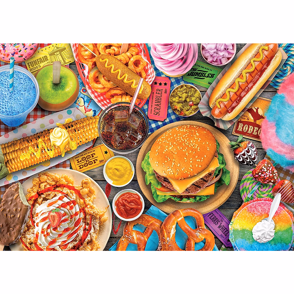 Buffalo Games - LARS - Fun Fair Food - 300 Piece Jigsaw Puzzle for Adults -Challenging Puzzle Perfect for Game Nights - Finished Size is 21.25 x 15.00