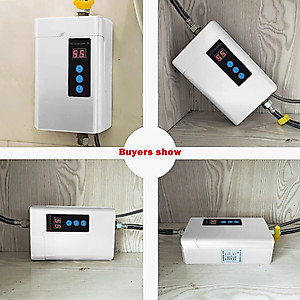 Tankless Electric Water Heater 110V 3000W Under Sink On Demand Instant Hot Water Heater for Kitchen Bathroom Washing (White)